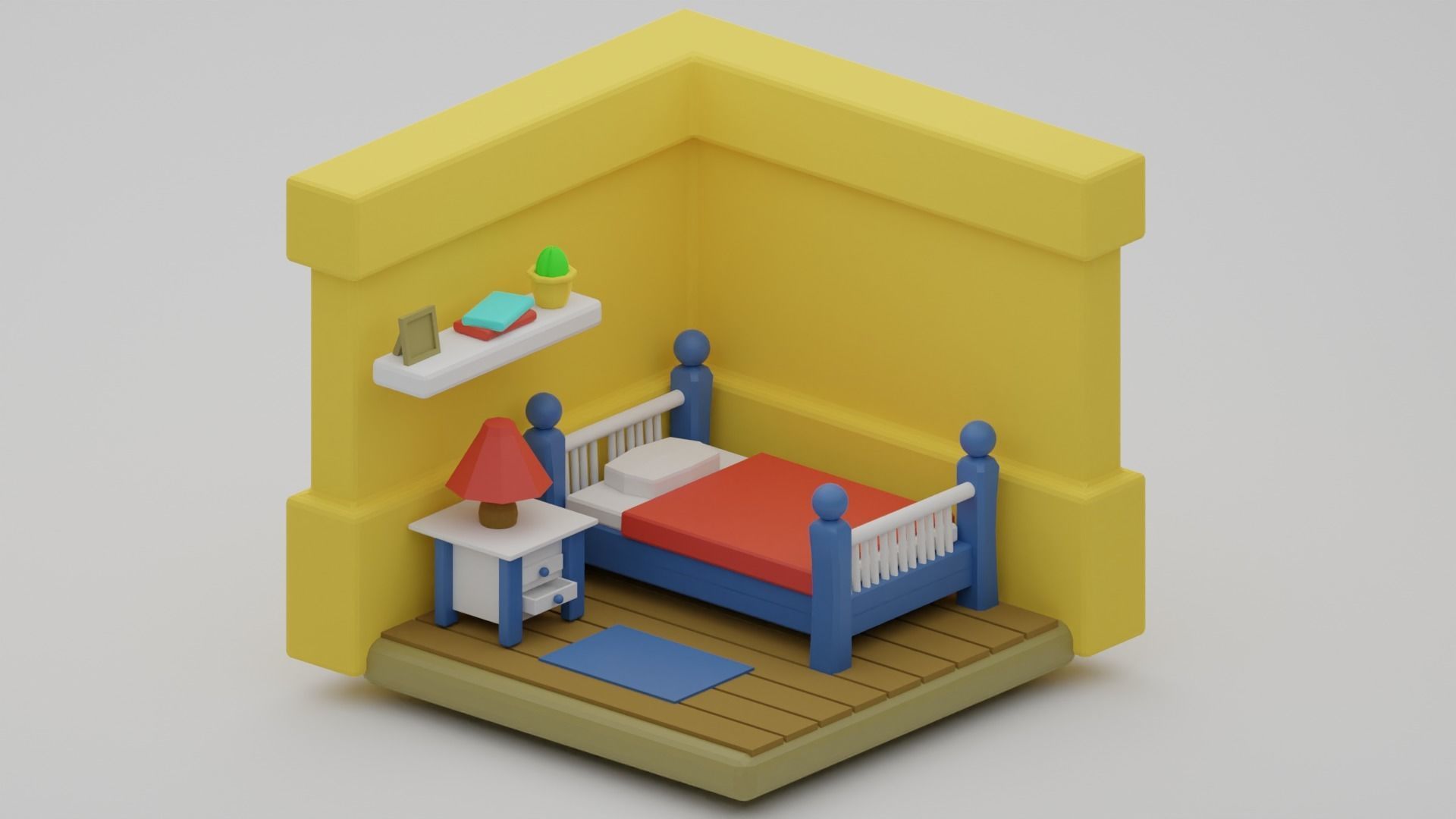 3D Blender Bed Room 3D model | CGTrader
