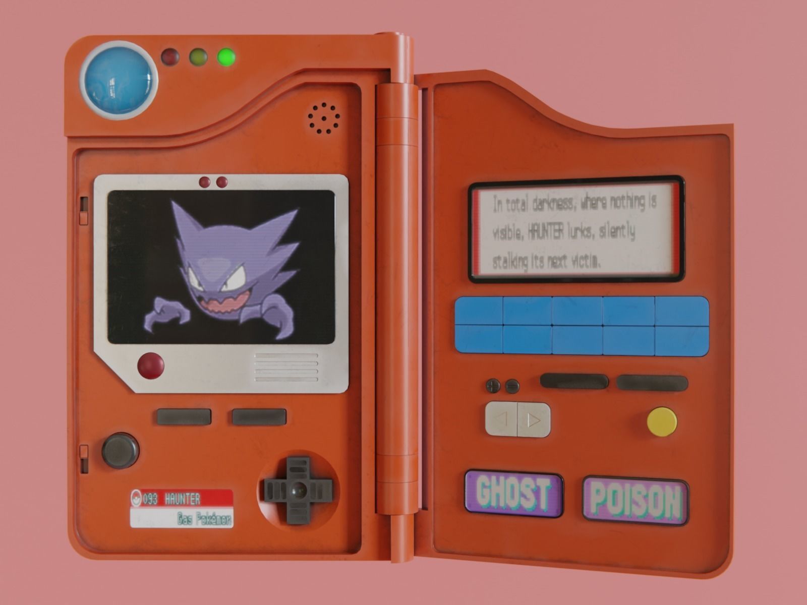 Pokedex 1995 Kanto Model and Custom Game Boy Style 3D model | CGTrader