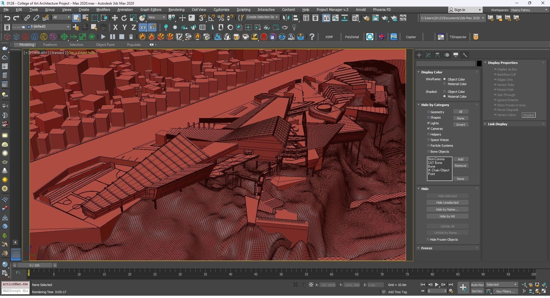 0128 - College of Art Architecture Project - 3D-2D Drawing 3D model ...