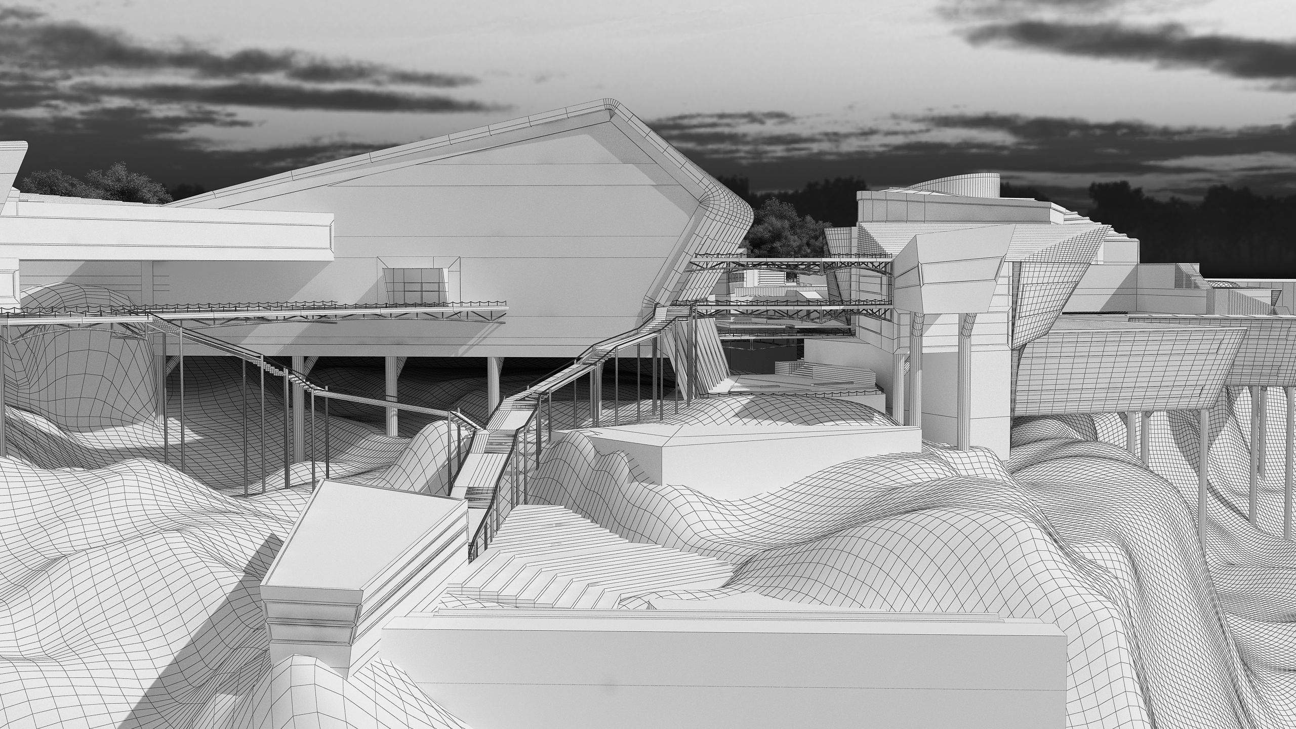 0128 - College of Art Architecture Project - 3D-2D Drawing 3D model ...