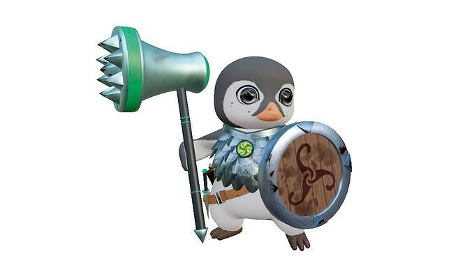 3D model Powi penguin warrior VR / AR / low-poly | CGTrader