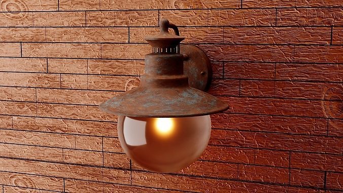 Rustic vintage lamp 3D model | CGTrader