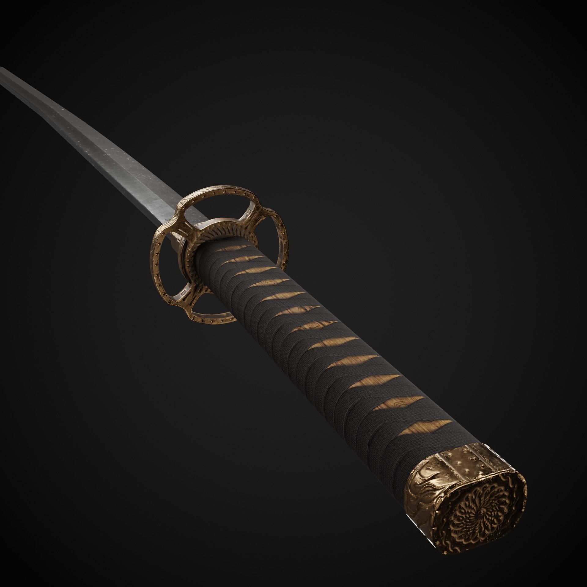 3D model katana samurai sword VR / AR / low-poly | CGTrader