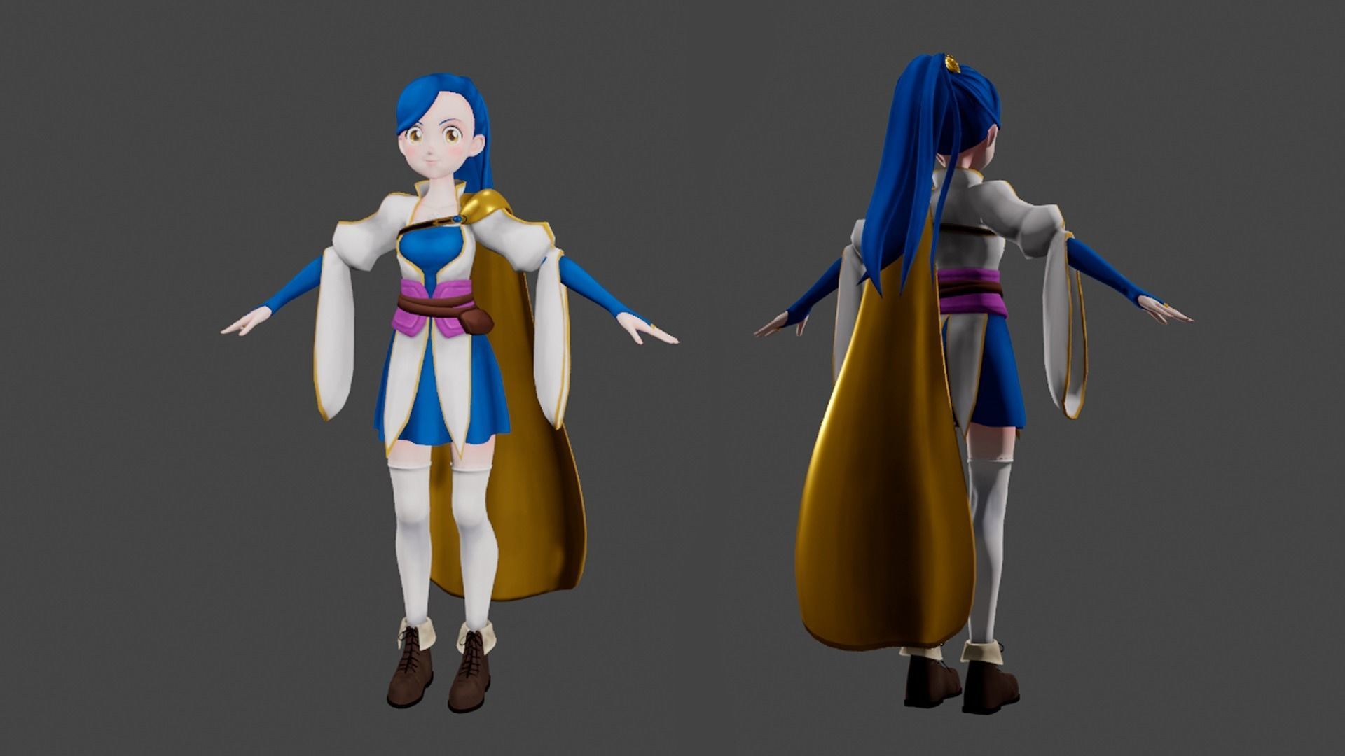 3D model Fantasy girl anime style for games Vtuber or VRChat VR / AR ...