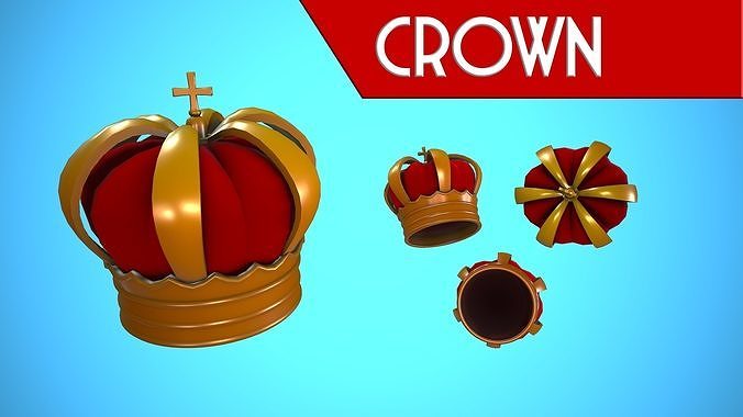 3D model CROWN CARTOON STYLIZED VR / AR / low-poly | CGTrader