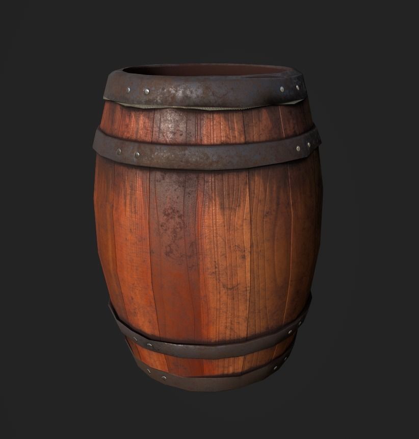 3D model Barrel Game Ready PBR - 4K Model Compatible Unreal and Unity VR / AR / low-poly | CGTrader