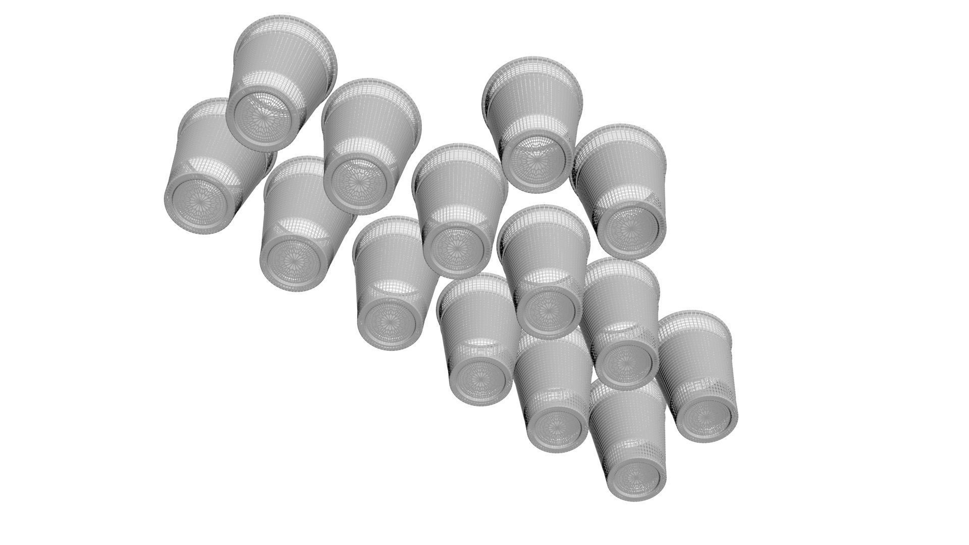 Plastic Cups Set With Textures 3D model | CGTrader