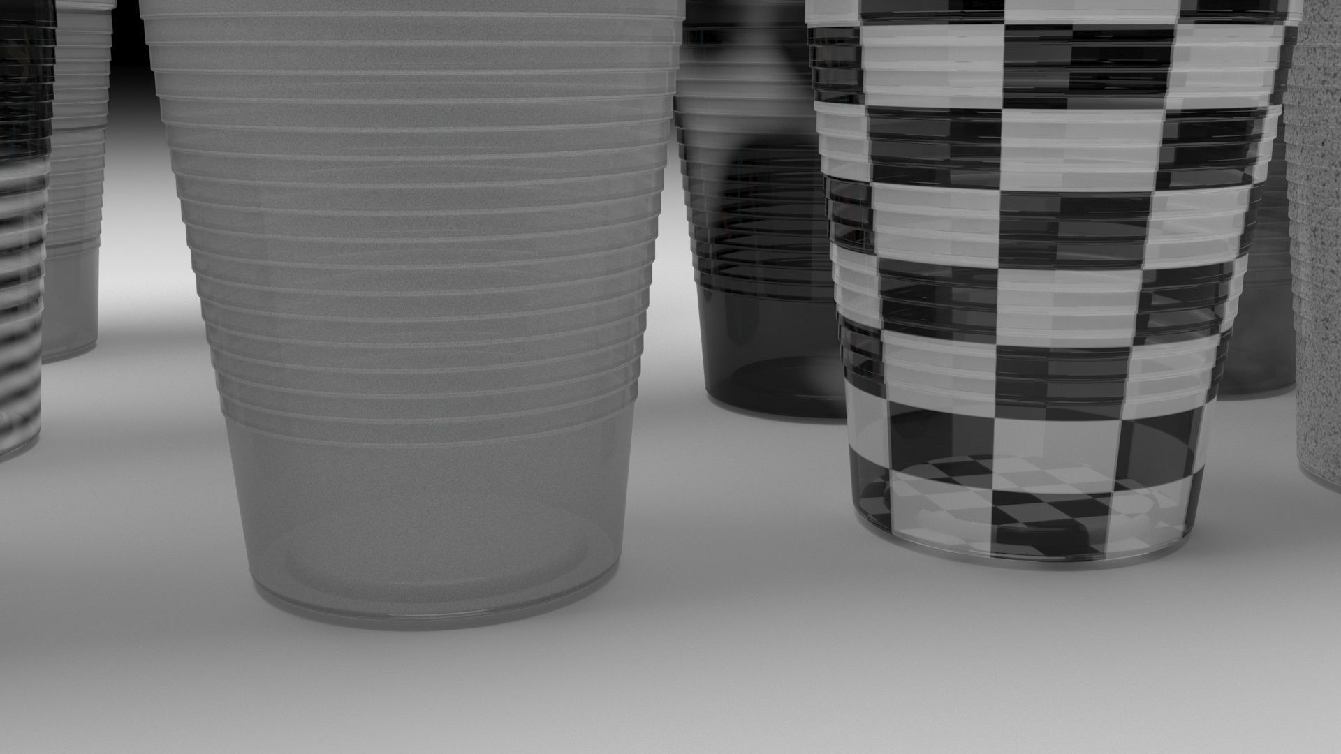 Plastic Cups Set With Textures 3D model | CGTrader