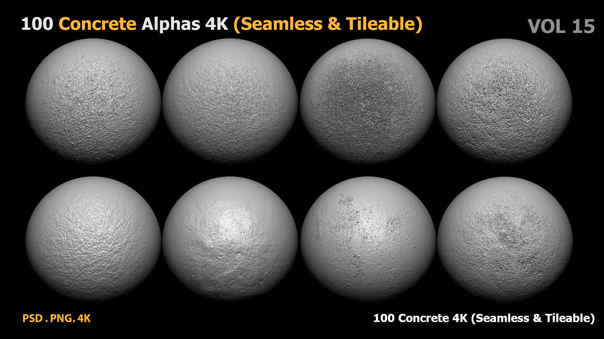 100 Concrete Alphas 4K Seamless Tileable vol 15 Texture | CGTrader
