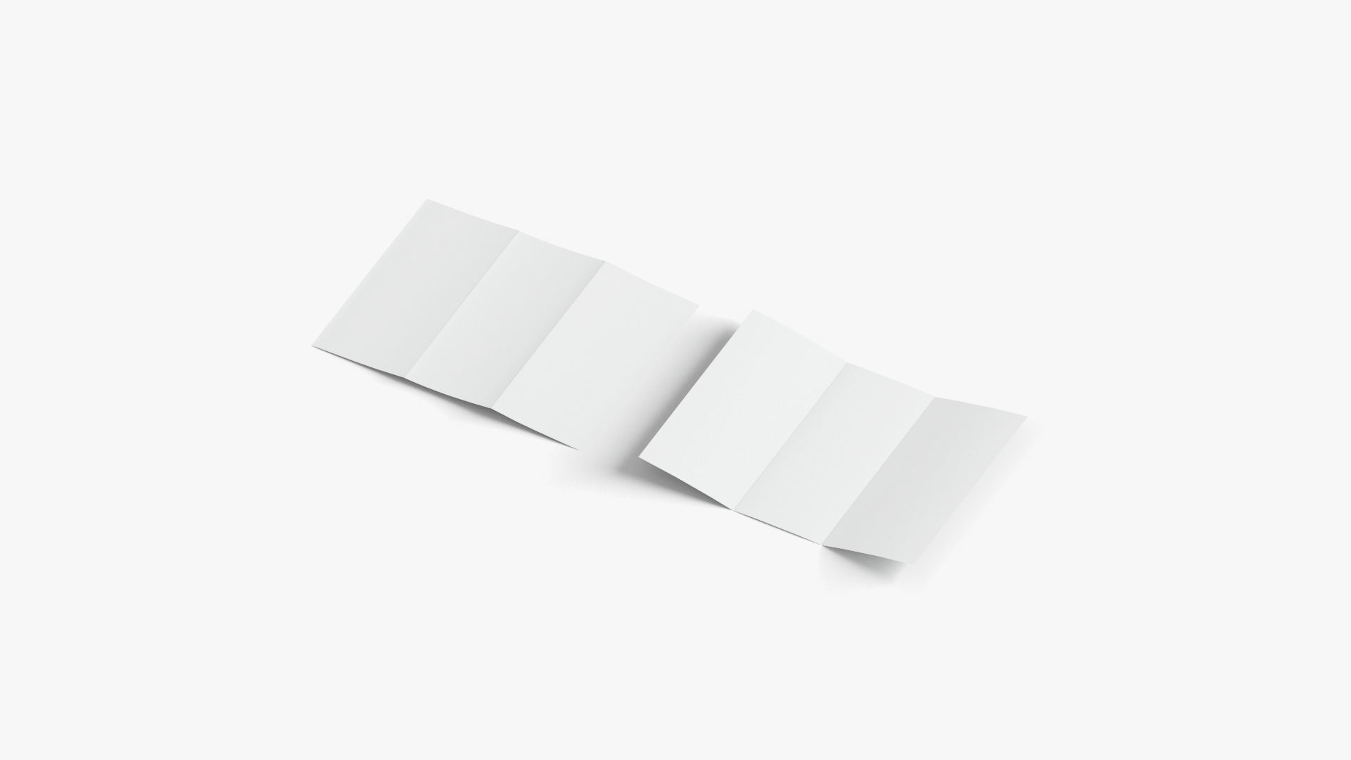 3D model 2 White Unfolded Booklets Flyers - flat bifold leaflet brochure VR / AR / low-poly ...
