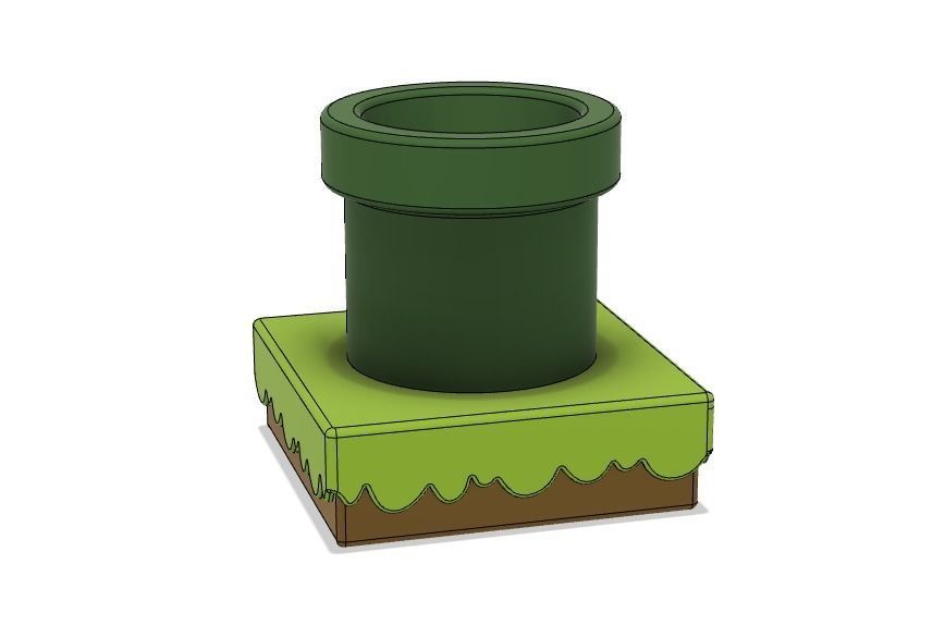 Tube on Grass Mario free 3D model 3D printable | CGTrader
