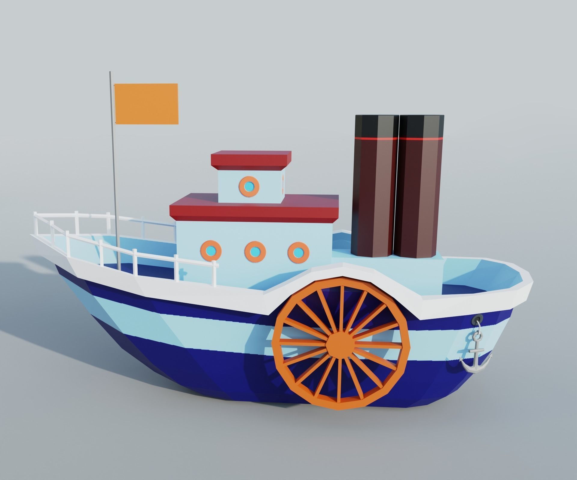 3D model Steamboat boat VR / AR / low-poly | CGTrader