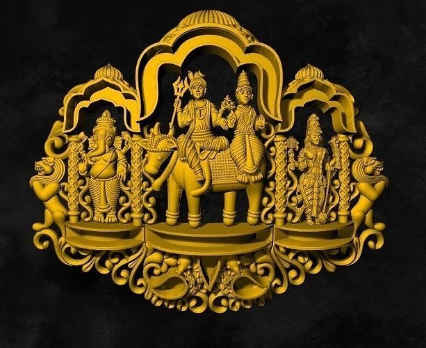 LORD SIVA PARVATHI GANAPATHI LOCKET 3D model 3D printable | CGTrader LORD SIVA PARVATHI GANAPATHI LOCKET 3D model 3D printable | CGTrader