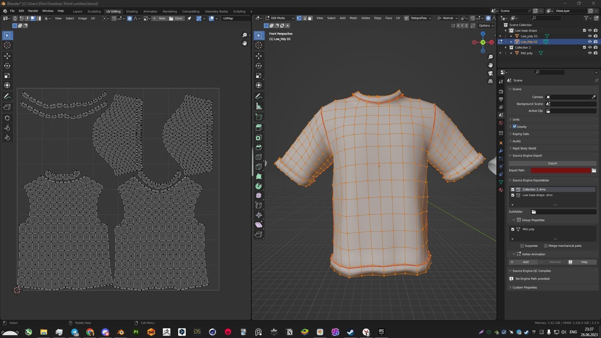 Tshirts clean topology free VR / AR / low-poly 3D model | CGTrader