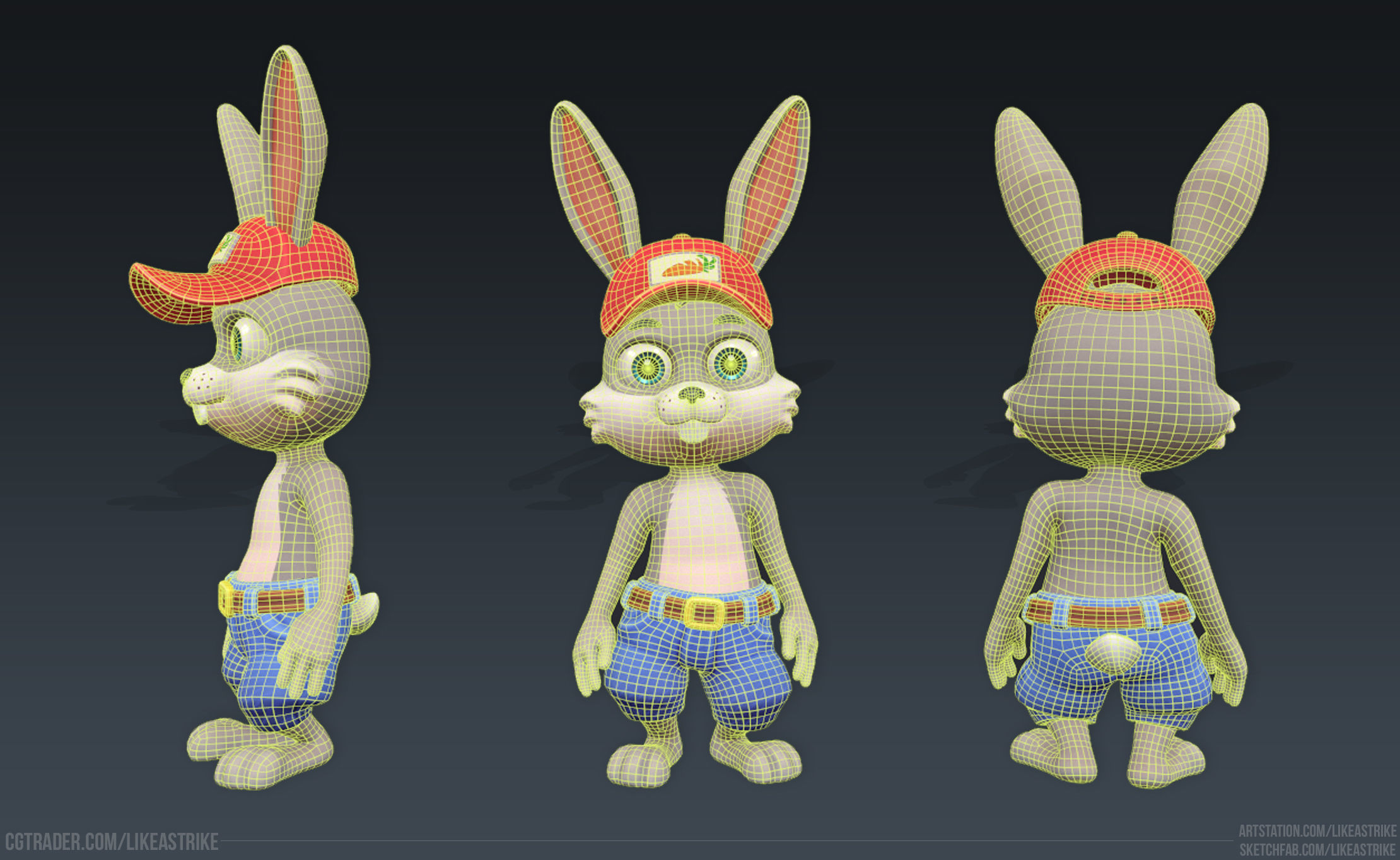 3D model Bunny Modular Rigged Animated VR / AR / low-poly | CGTrader