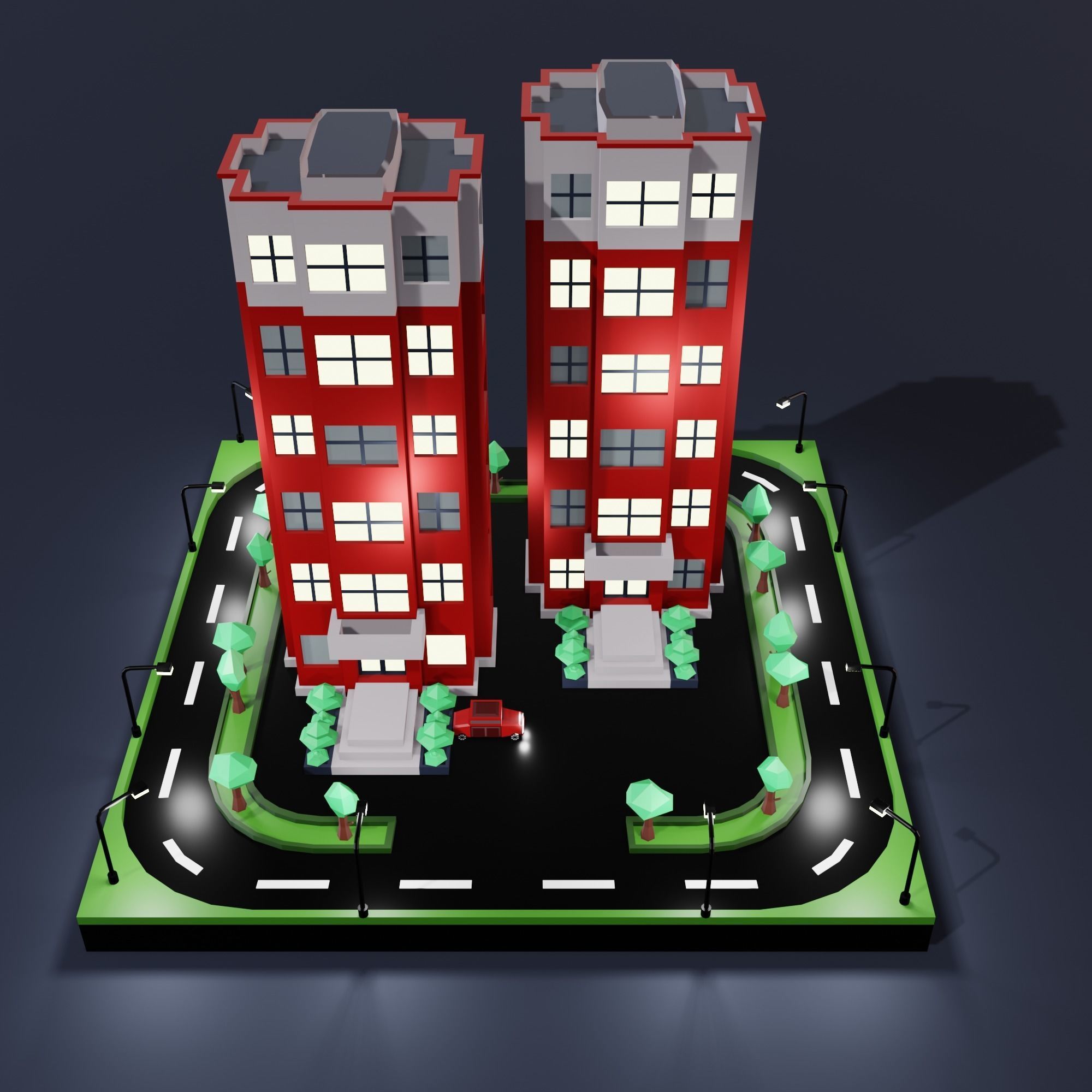 3D model residential complex VR / AR / low-poly | CGTrader