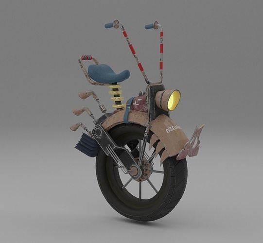 motorcycle with lights and wheels 3D model | CGTrader