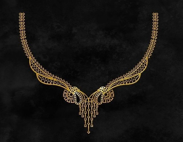 neckless gold necklace design 3D model 3D printable | CGTrader