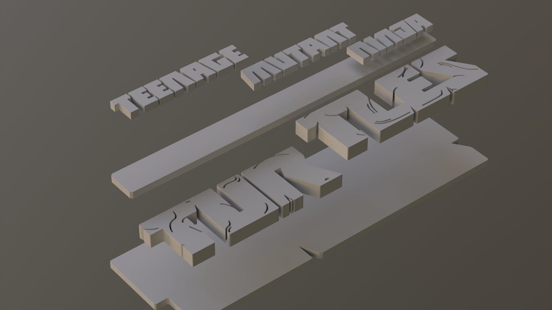 3D model TMNT all logos 1984 to 2023 Renderable and Printable models VR ...