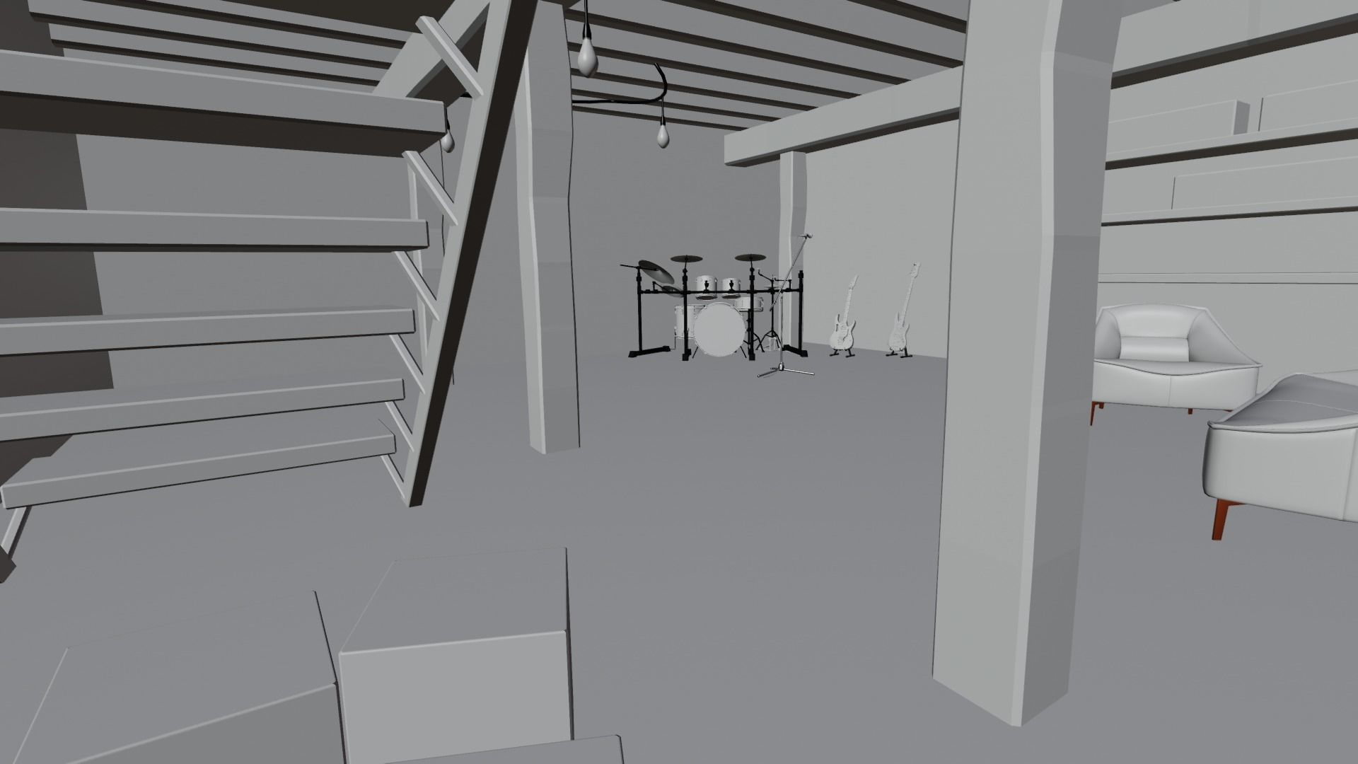 Basement Band 3D model | CGTrader