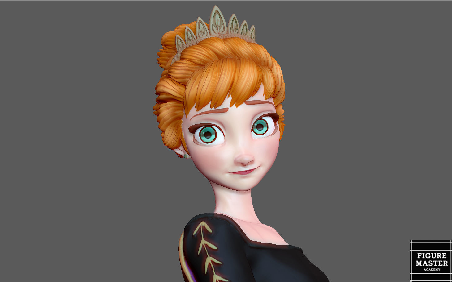ANNA QUEEN MODEL REFINED DISNEY FROZEN2 ANIME CHARACTER 3D model 3D ...