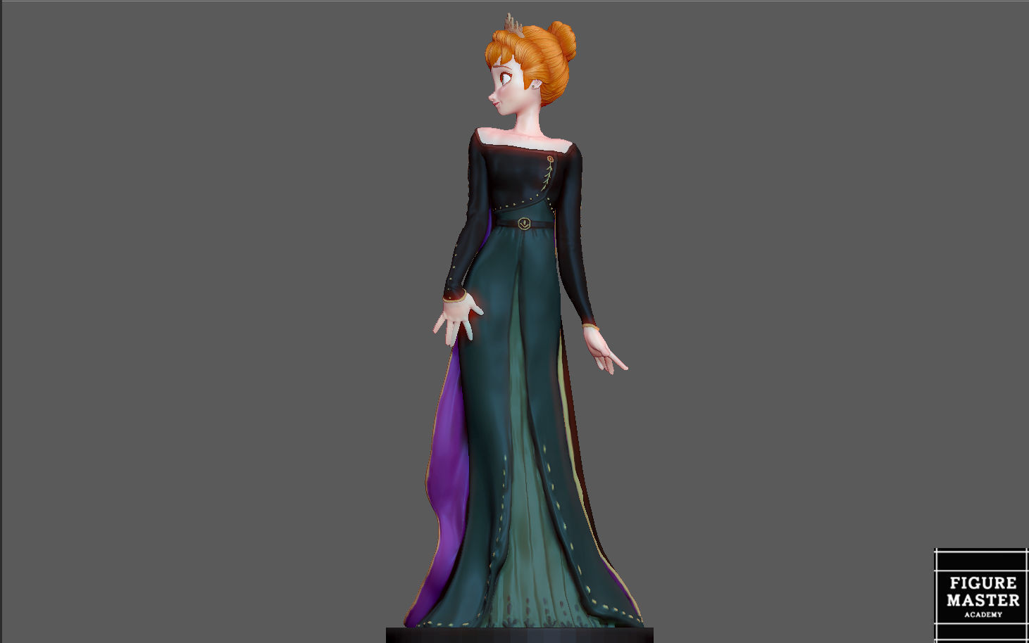 ANNA QUEEN MODEL REFINED DISNEY FROZEN2 ANIME CHARACTER 3D model 3D ...