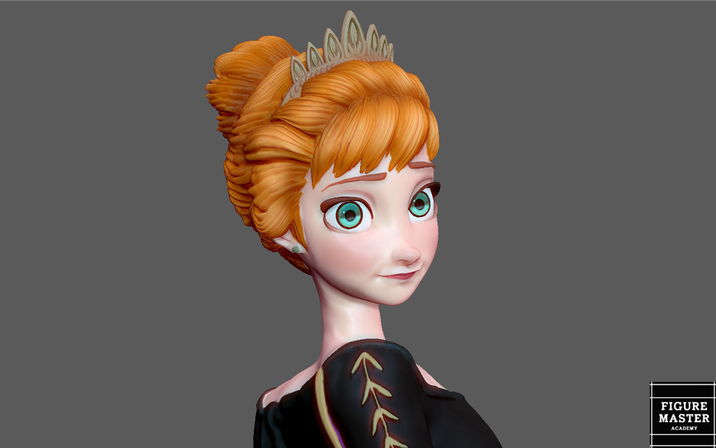 ANNA QUEEN MODEL REFINED DISNEY FROZEN2 ANIME CHARACTER 3D model 3D ...