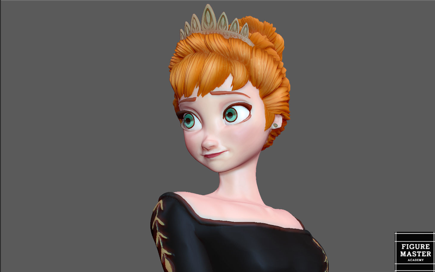 ANNA QUEEN MODEL REFINED DISNEY FROZEN2 ANIME CHARACTER 3D model 3D ...