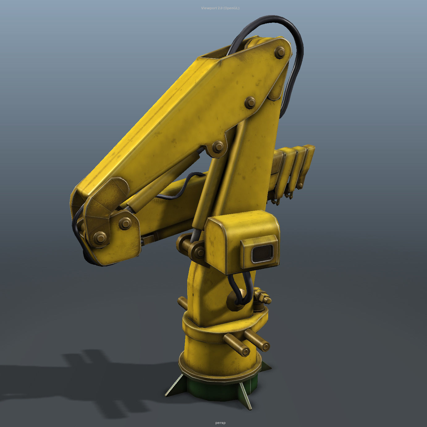 3D model Onboard Manipulator Crane - low poly VR / AR / low-poly | CGTrader
