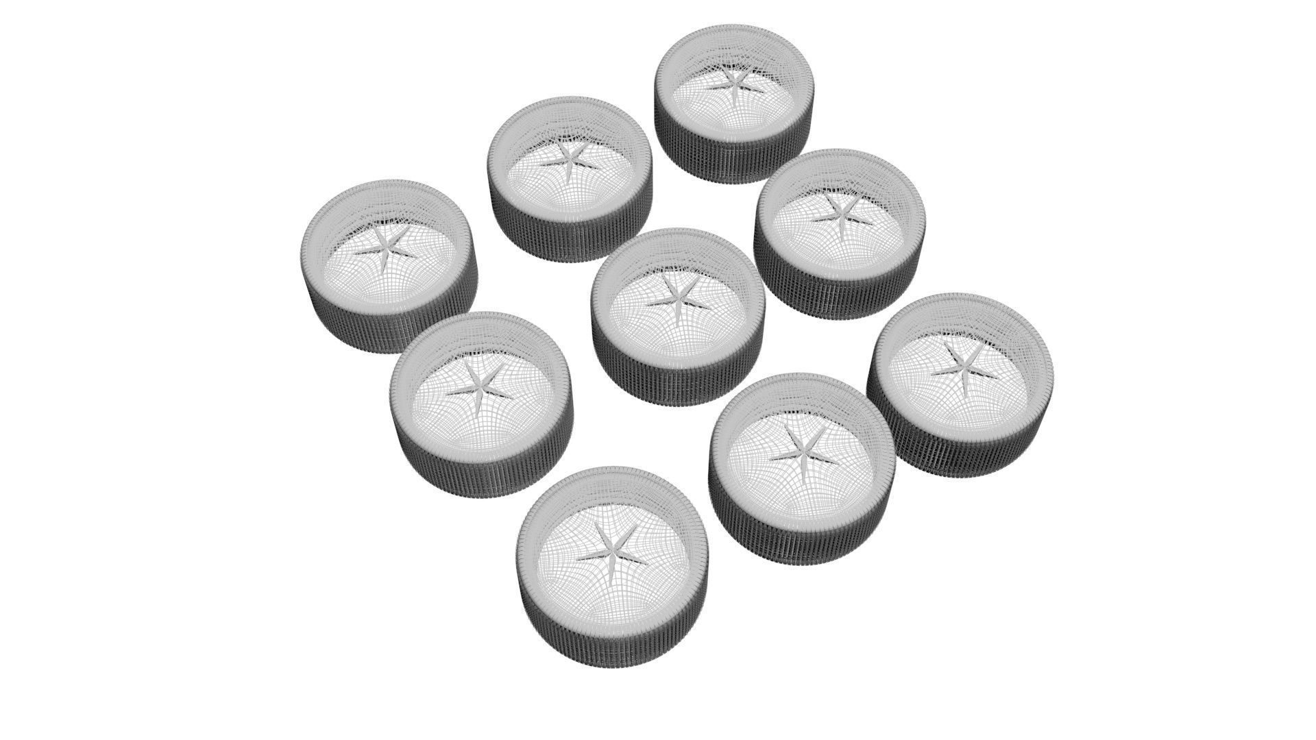 Plastic Bottle Caps Set 3d Model Cgtrader