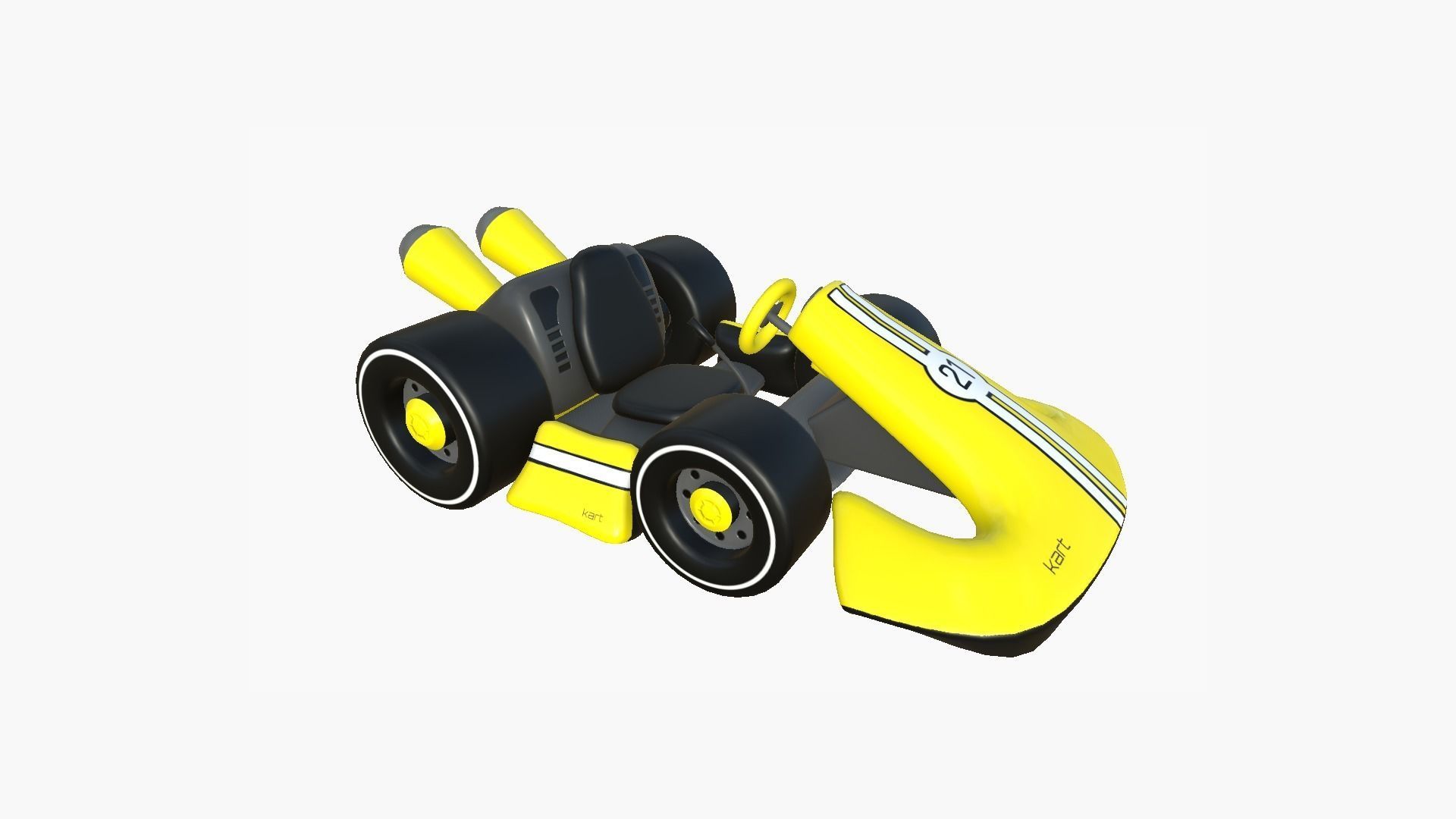 10 Cartoon Karts Yellow Collection - Vehicle Racing Design | CGTrader