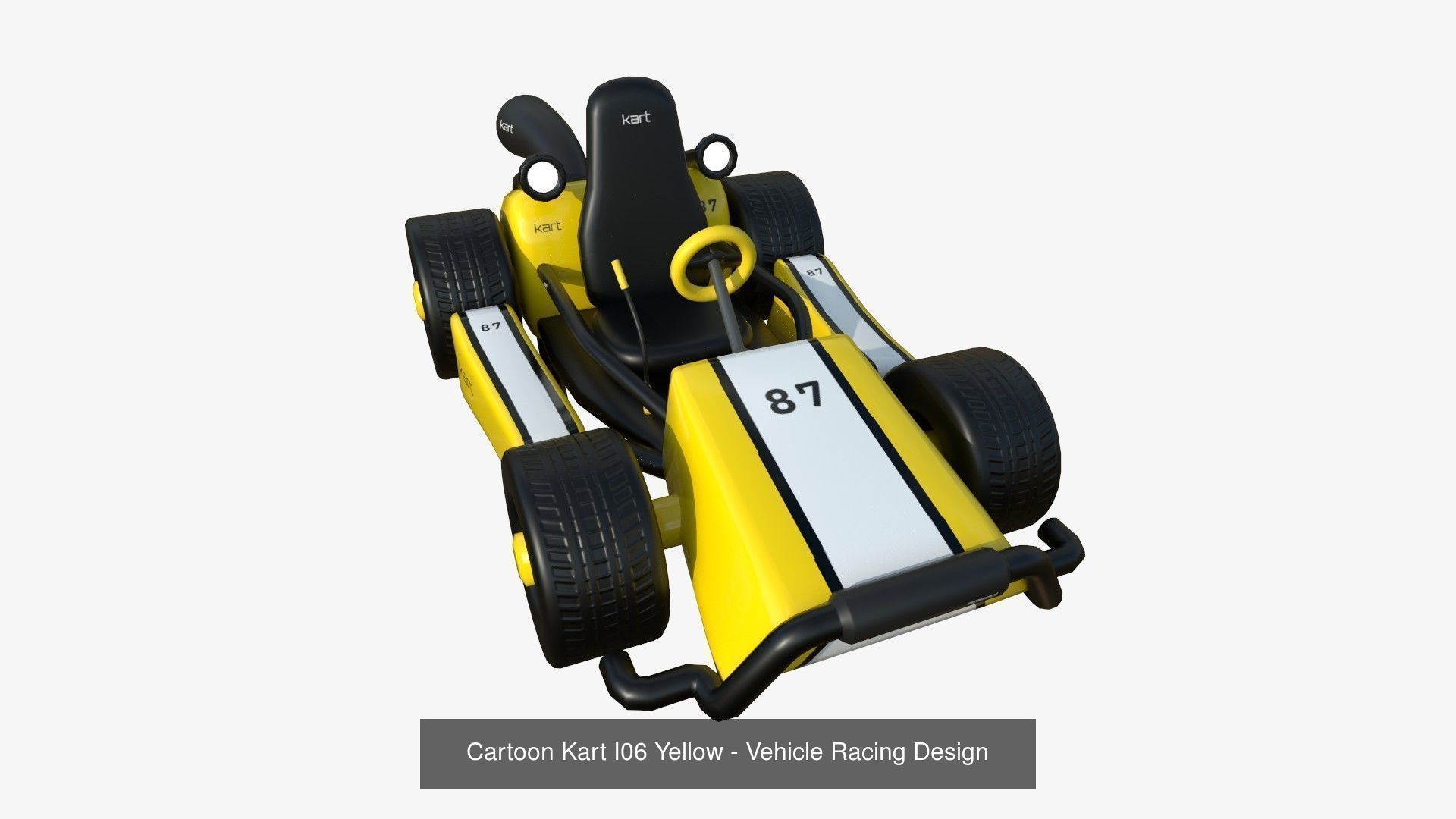 10 Cartoon Karts Yellow Collection - Vehicle Racing Design | CGTrader