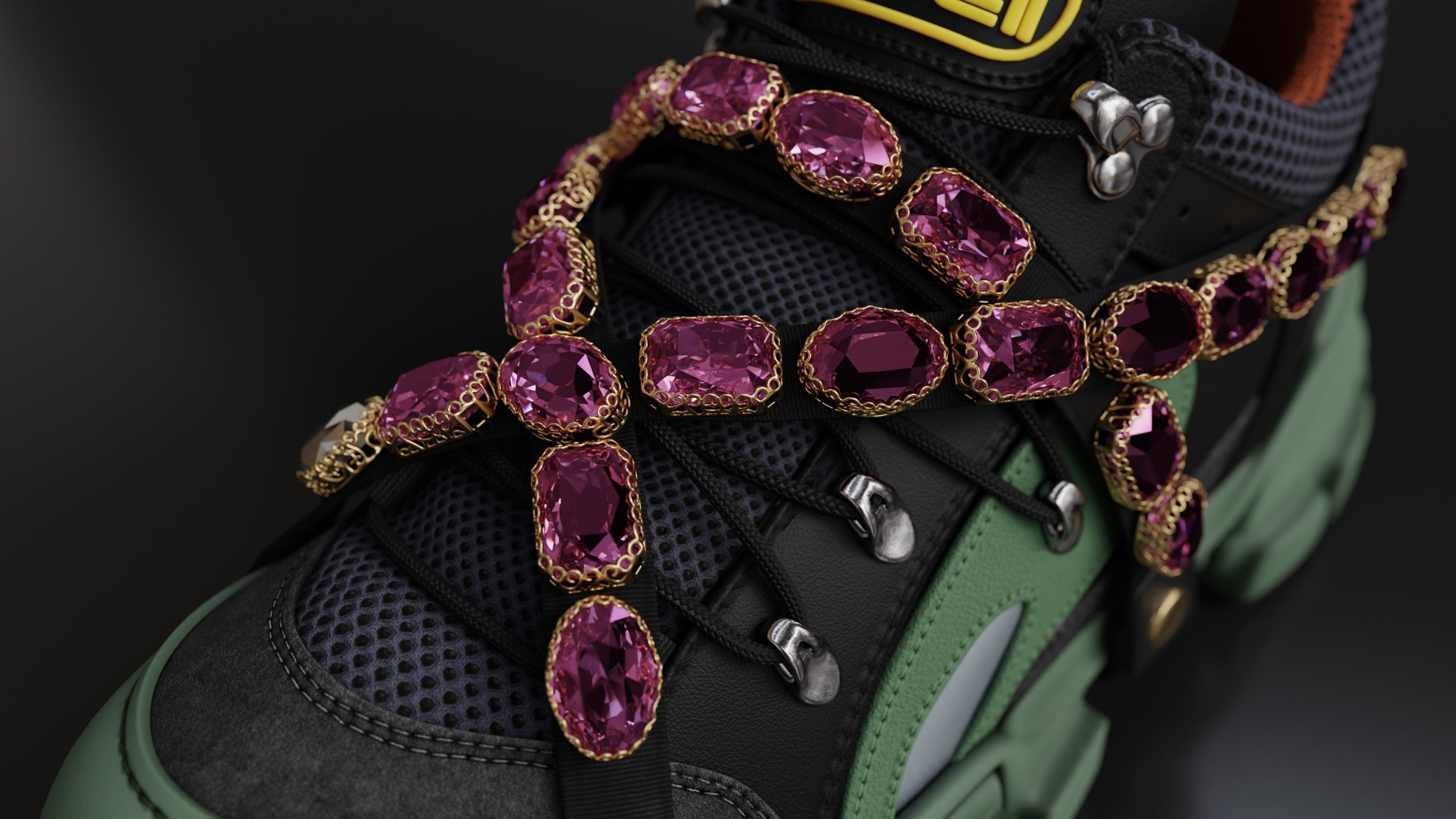 3D model Gucci Flashtrack sneaker VR / AR / low-poly | CGTrader