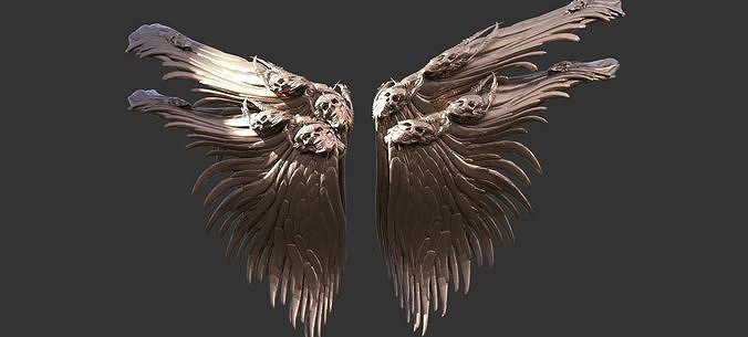 Dark Undead Wings 2 3D model | CGTrader