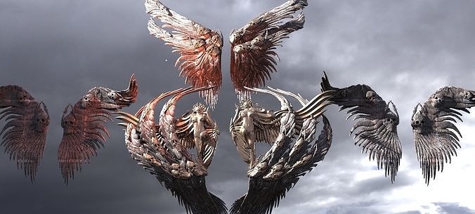 Angel Anatomy Wings and Dark Death Scythe Wings Collection 1 3D model ...