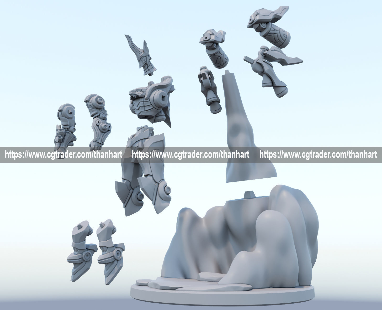 Sett Mecha Kingdom 3D print model League of Legends 3D model 3D ...