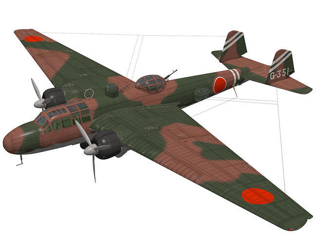 Mitsubishi G3M Nell Type22 3D model | CGTrader
