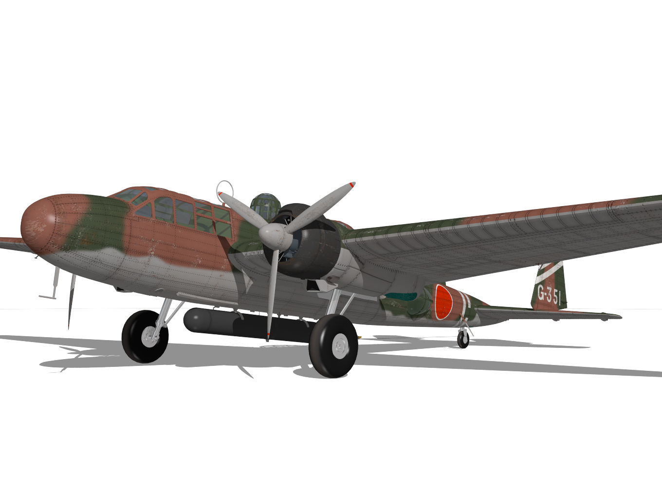Mitsubishi G3M Nell Type22 3D model | CGTrader