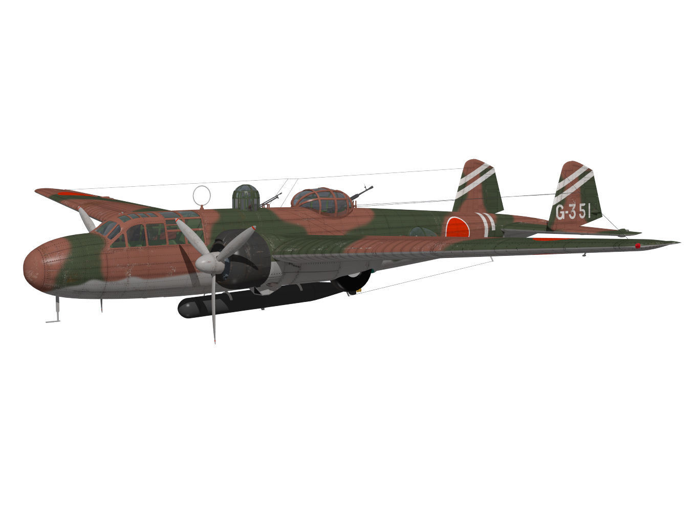 Mitsubishi G3M Nell Type22 3D model | CGTrader