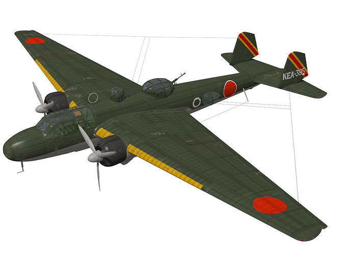 Mitsubishi G3M Nell Type23 3D model | CGTrader