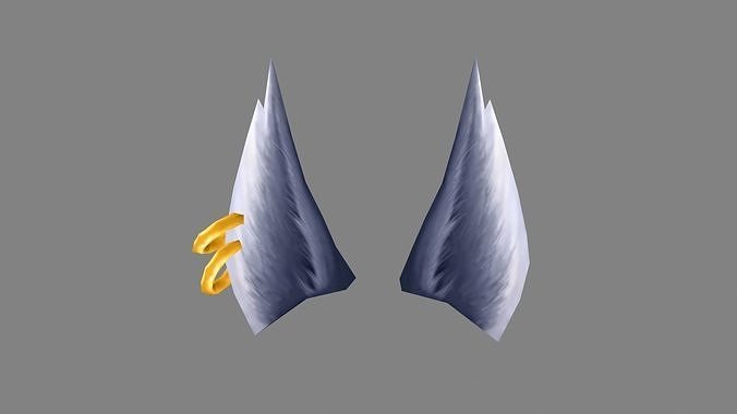 3D model Cartoon wolf ears - head decoration VR / AR / low-poly | CGTrader