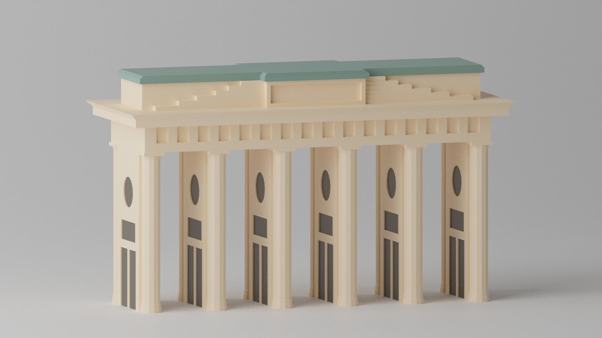 3D model Cartoon Berlin Brandenburg Gate Landmark VR / AR / low-poly ...