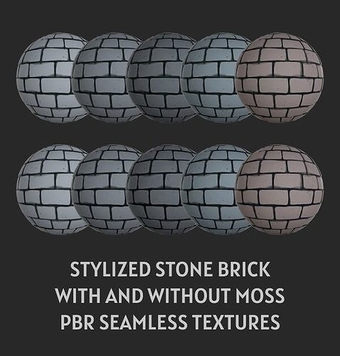 10 Stylized PBR Seamless Stone Brick Textures Texture | CGTrader