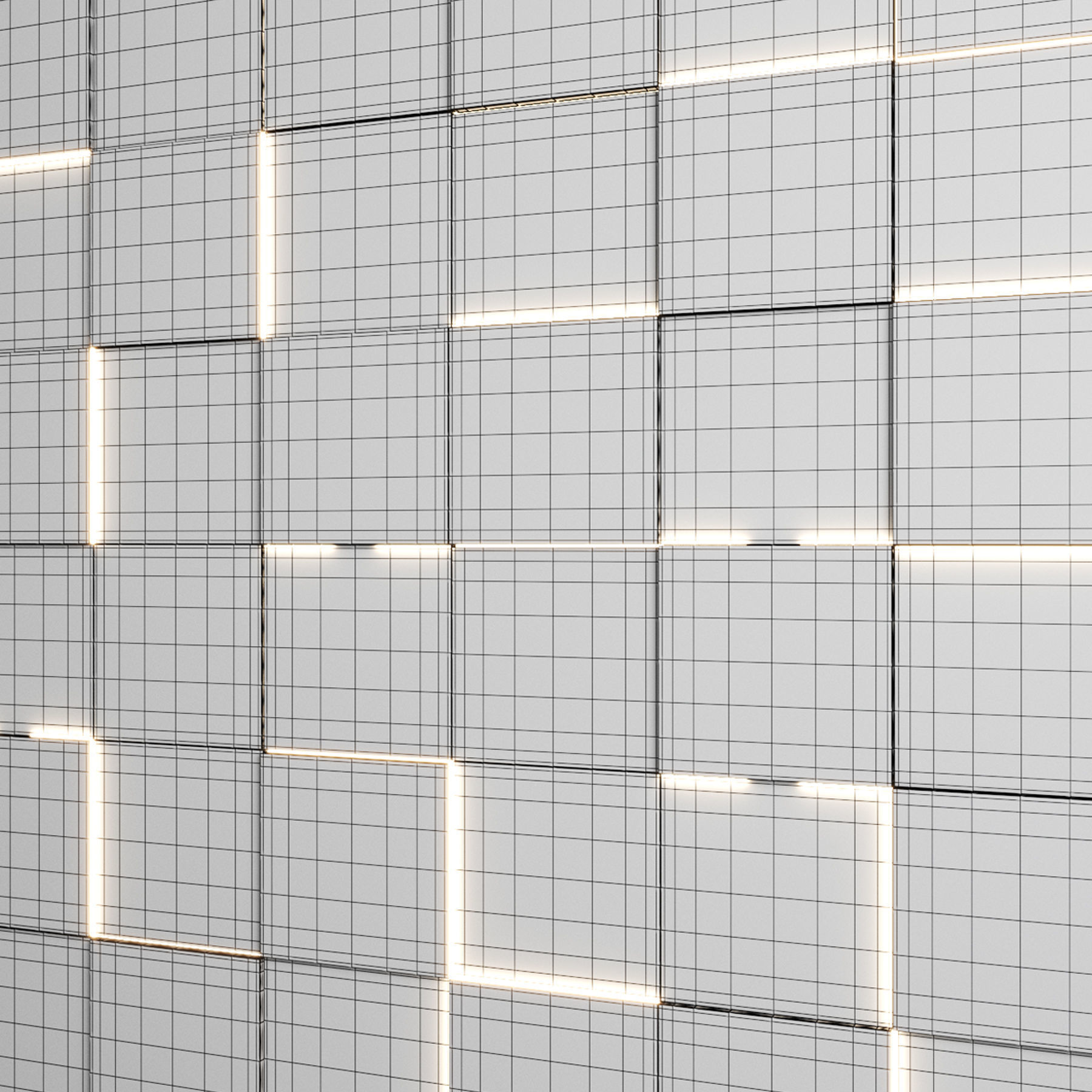 Wooden 3d wall panels with led light 3D model | CGTrader