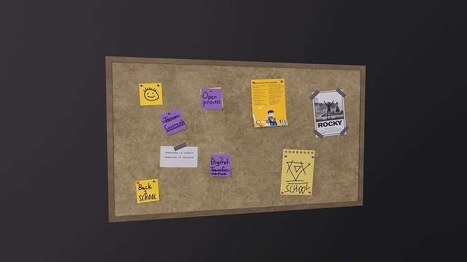 3D model Bulletin Board 3D Model VR / AR / low-poly | CGTrader