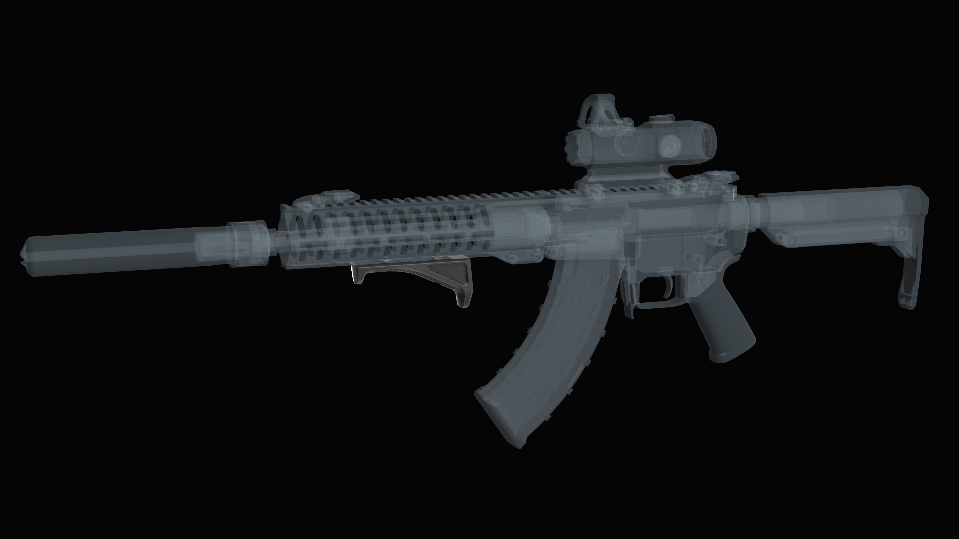 3D model Fore grip Magpul AFG Angled M-Lok System VR / AR / low-poly ...