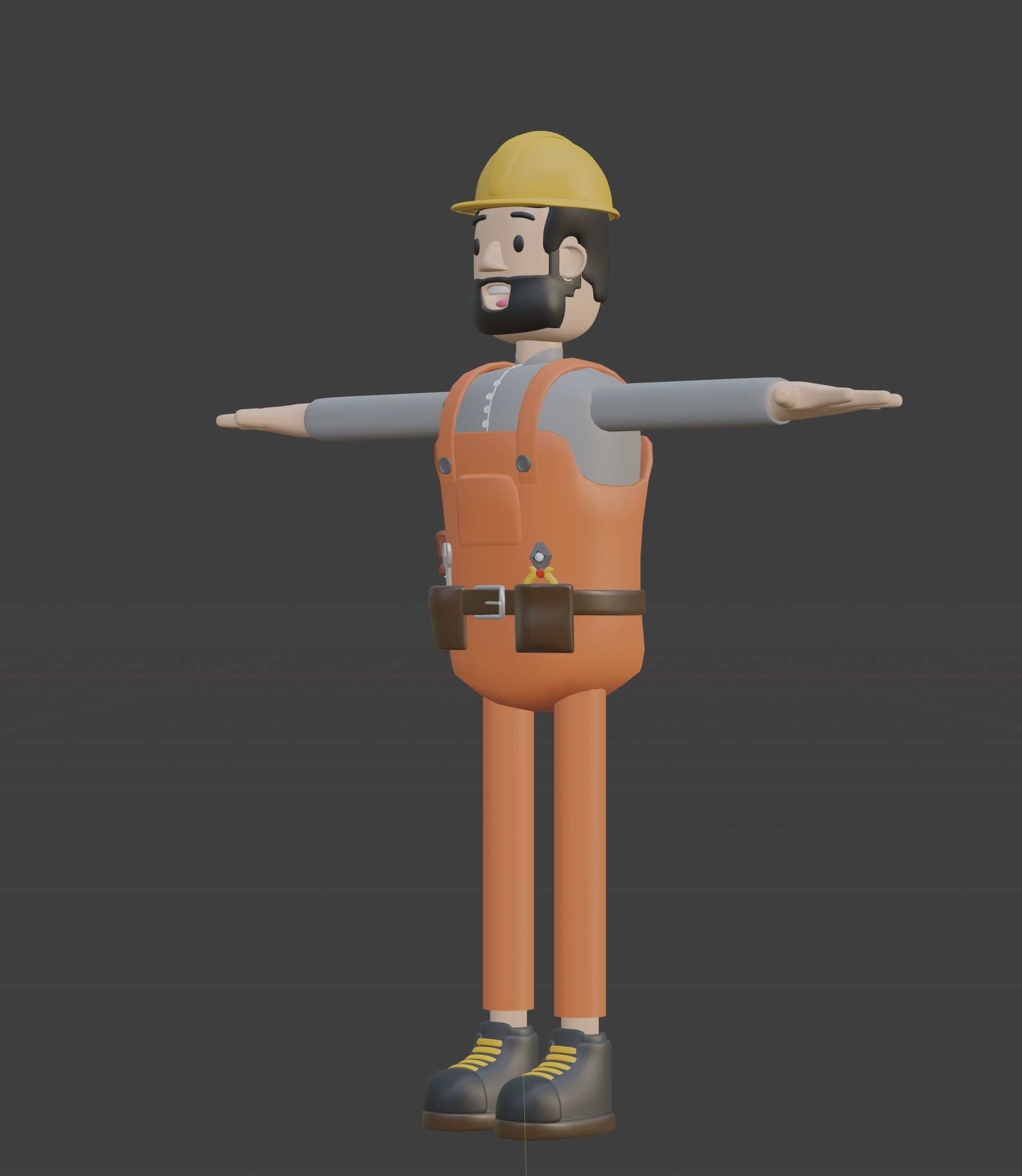 3D model Worker with safety helmet standing VR / AR / low-poly | CGTrader