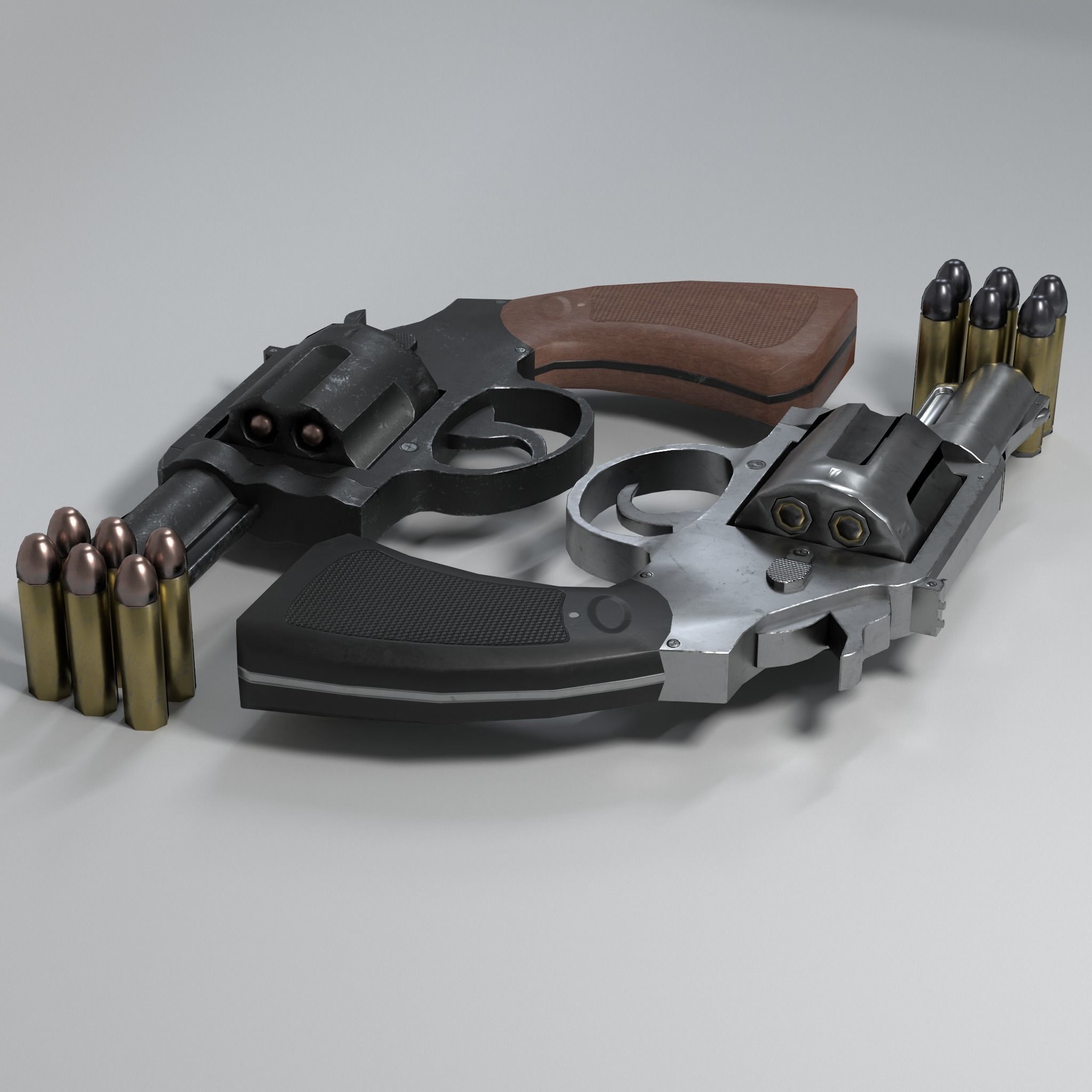 3D model Low Poly Snub-nosed Revolver VR / AR / low-poly | CGTrader