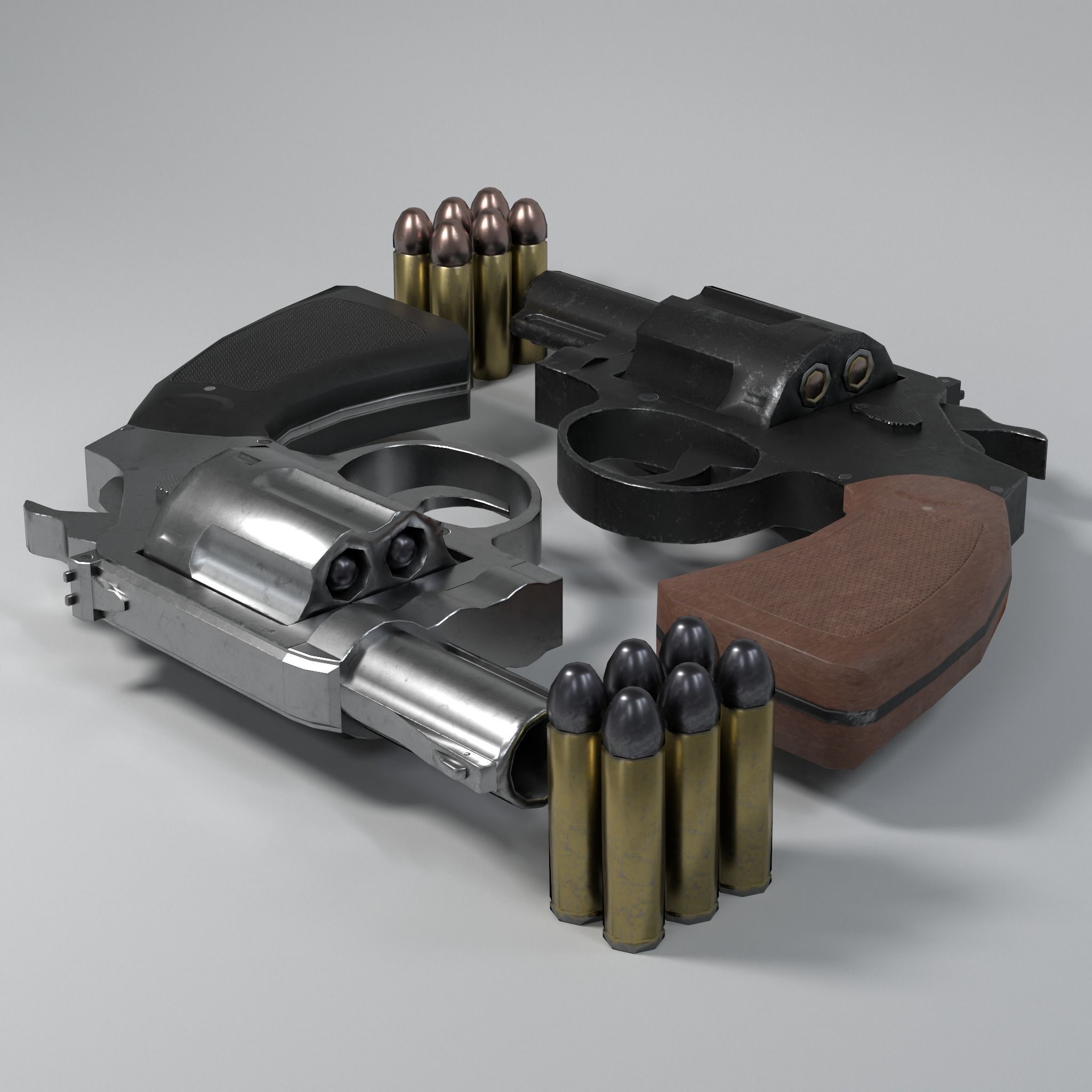 3D model Low Poly Snub-nosed Revolver VR / AR / low-poly | CGTrader