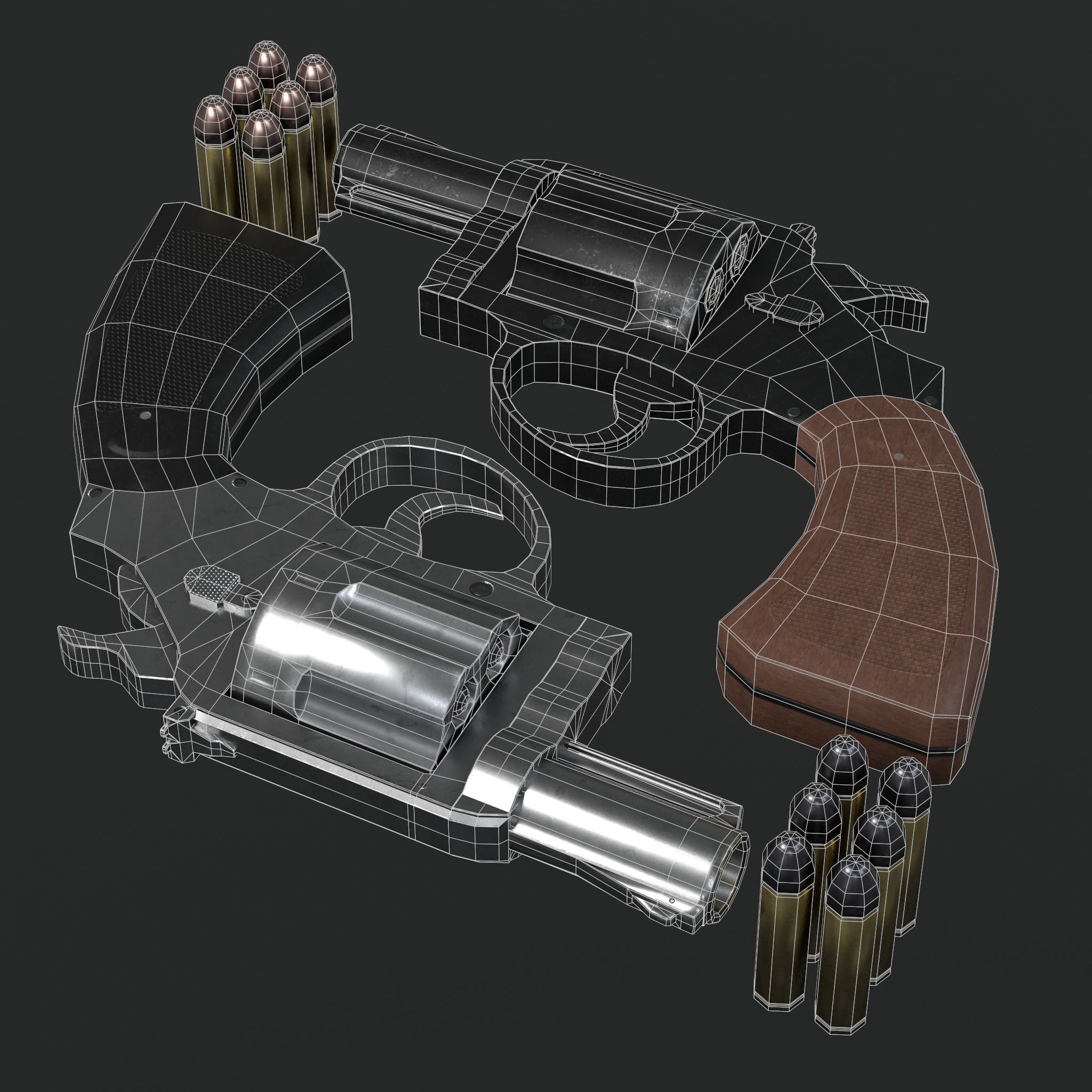 3D model Low Poly Snub-nosed Revolver VR / AR / low-poly | CGTrader